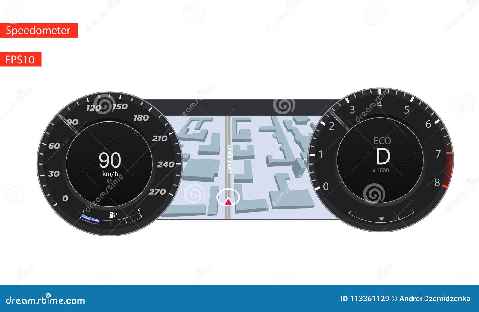 Car Dashboard Vector Illustration Eps 10 Stock Illustration ...