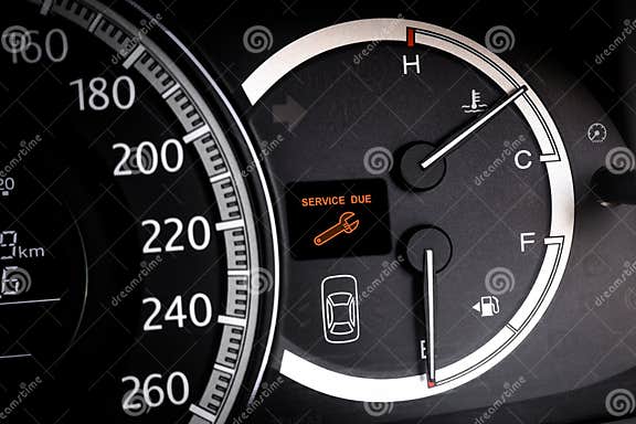 Car Dashboard Warning Light for Service Due Stock Image - Image of ...