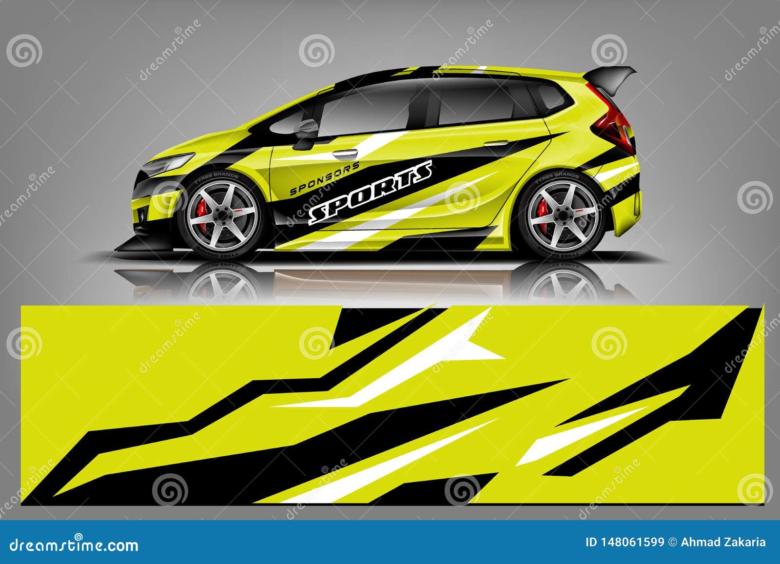 Sport Car Decal Wrap Design Vector Graphic Abstract Stripe Racing