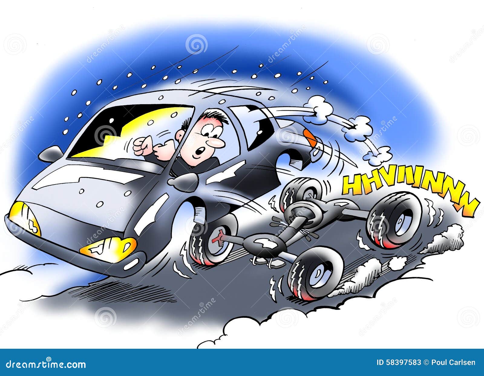 A Car with Defective Brakes Stock Illustration - Illustration of ...