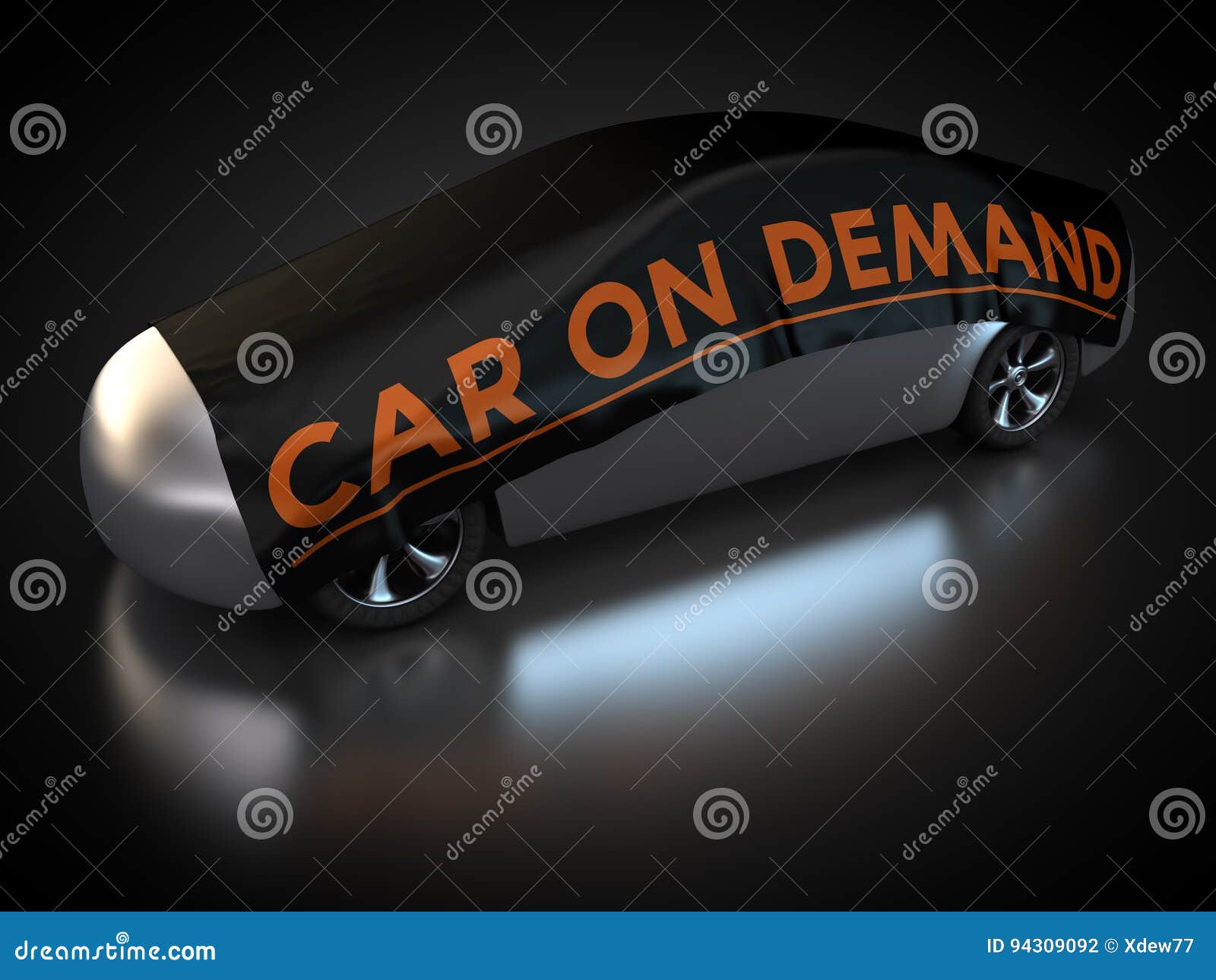 Car on demand stock illustration. Illustration of liftsharing - 94309092