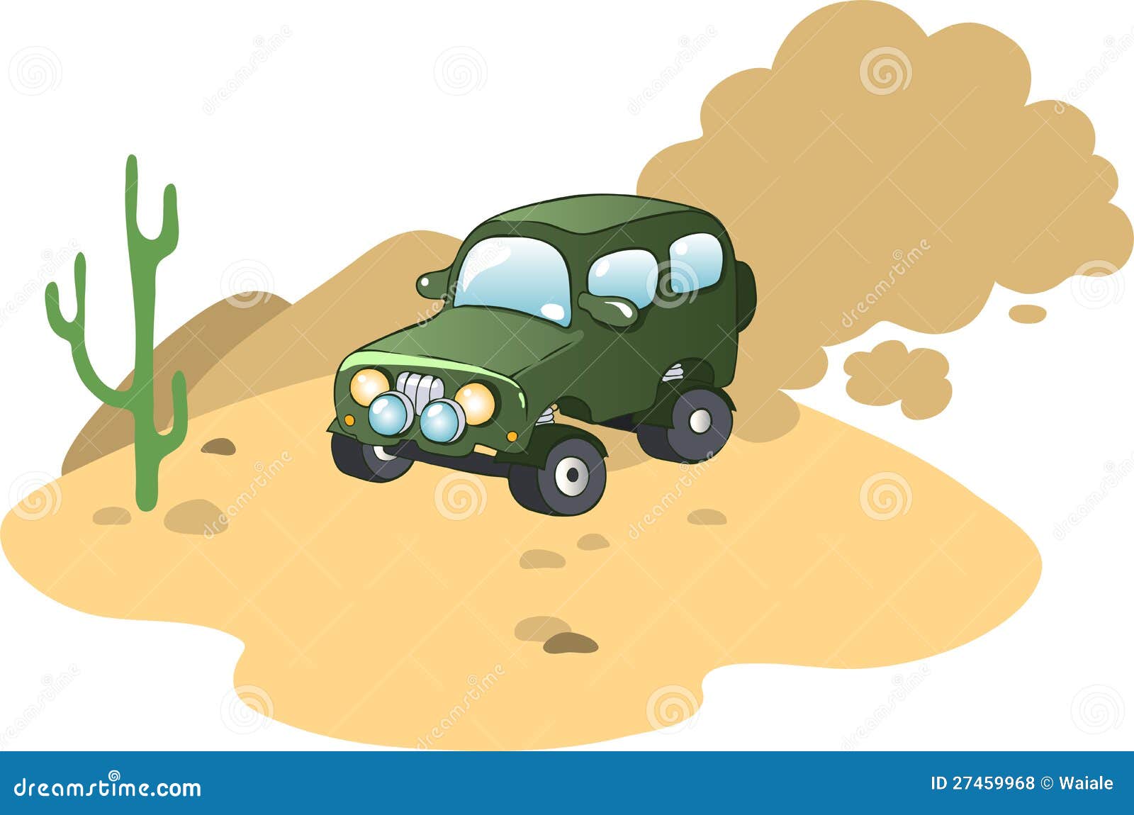Car in the desert stock vector. Illustration of desert - 27459968