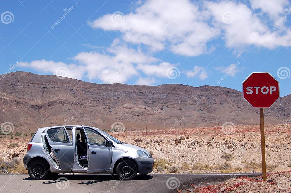 Car desert stop rest stock image. Image of deserted, daylight - 3469491