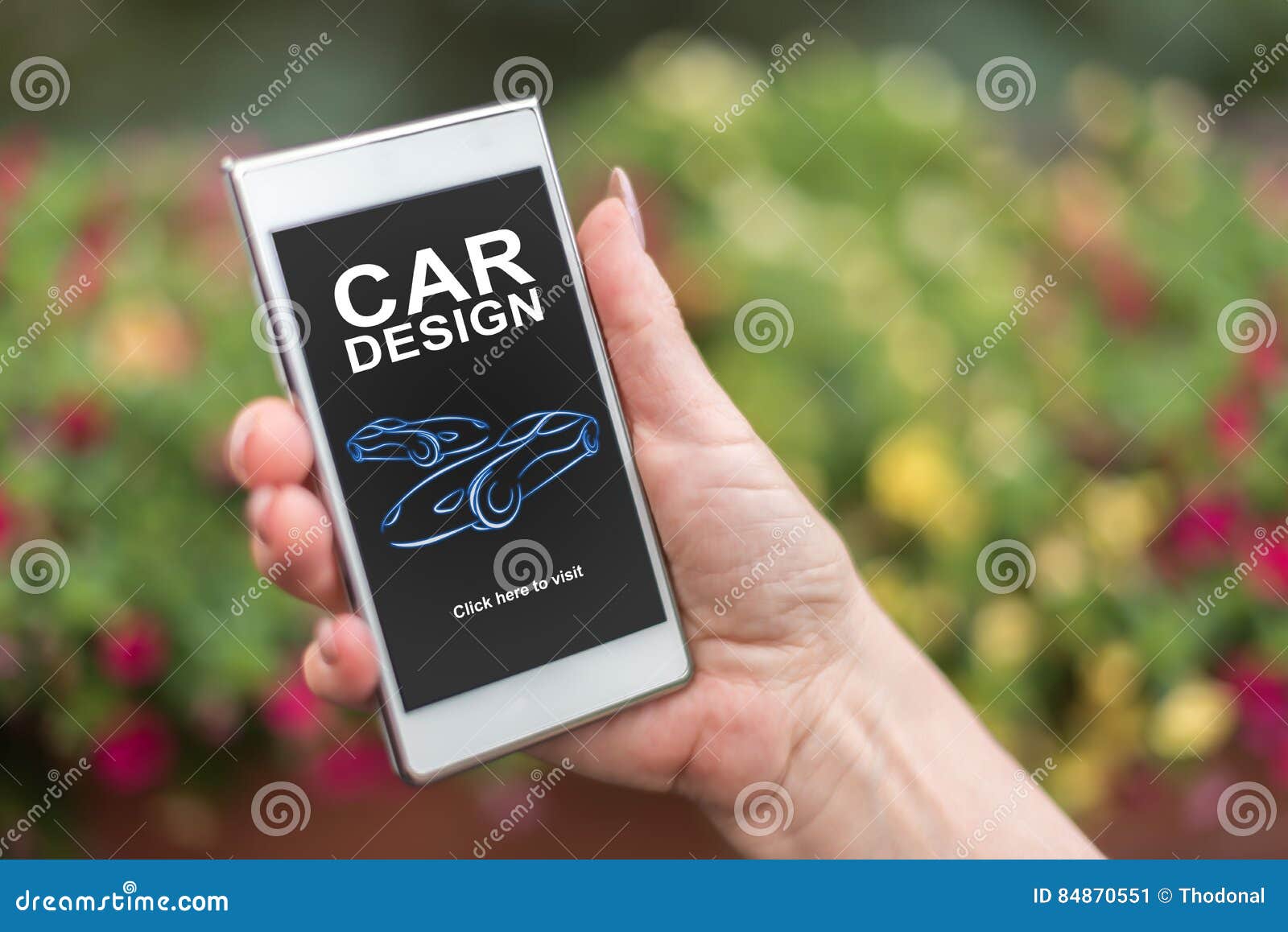 Car Design Concept on a Smartphone Stock Image - Image of fast, speed ...