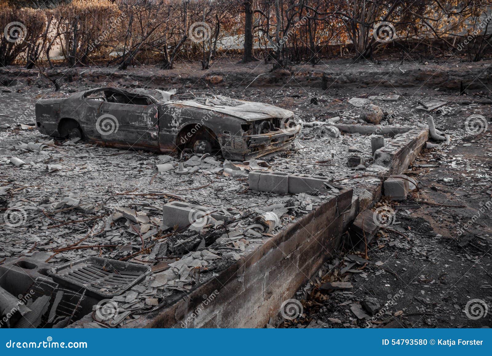 Car destroyed in fire stock photo. Image of soot, demolished - 54793580