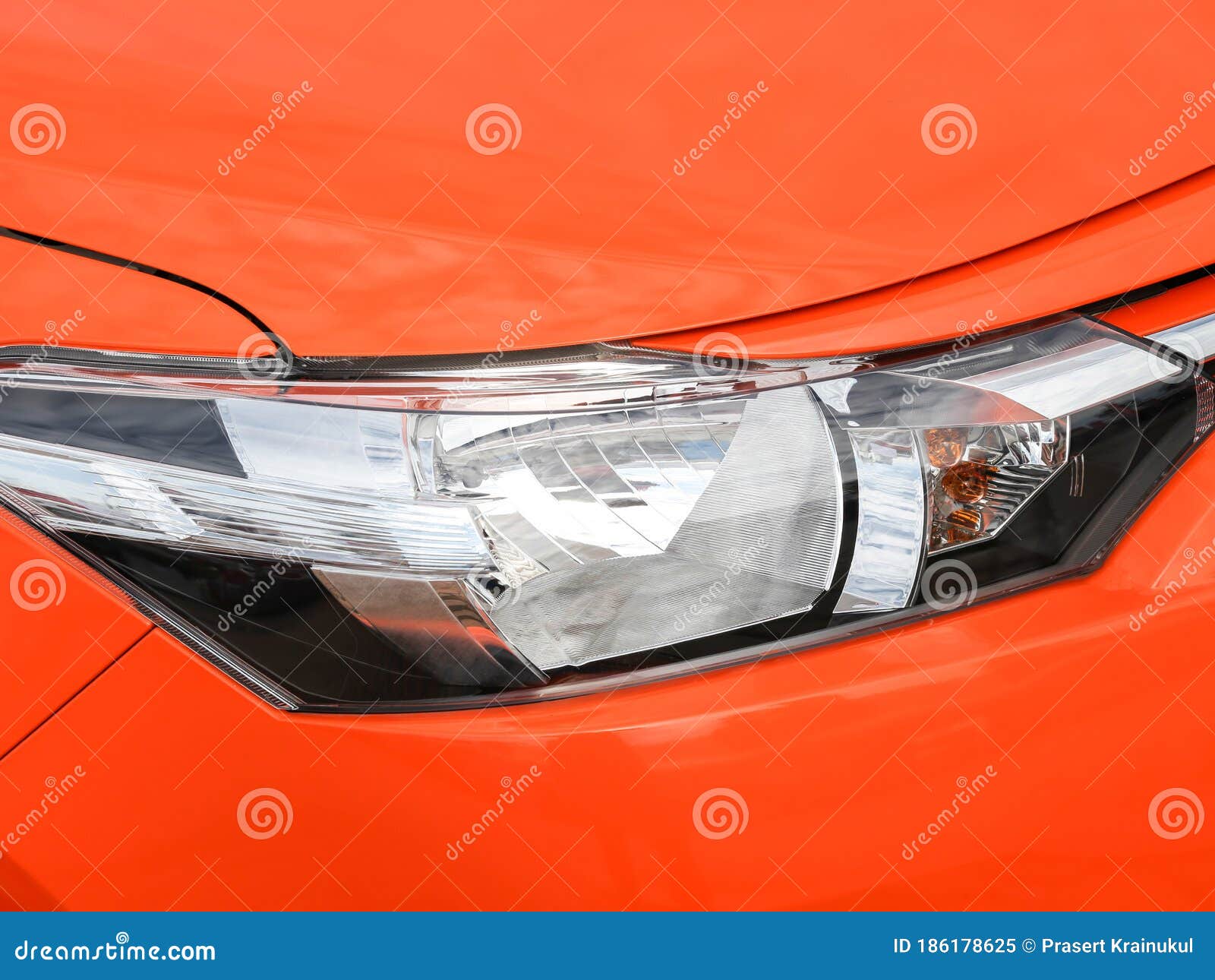 Car Detail, Beautiful Red Car Headlight Stock Image - Image of ...