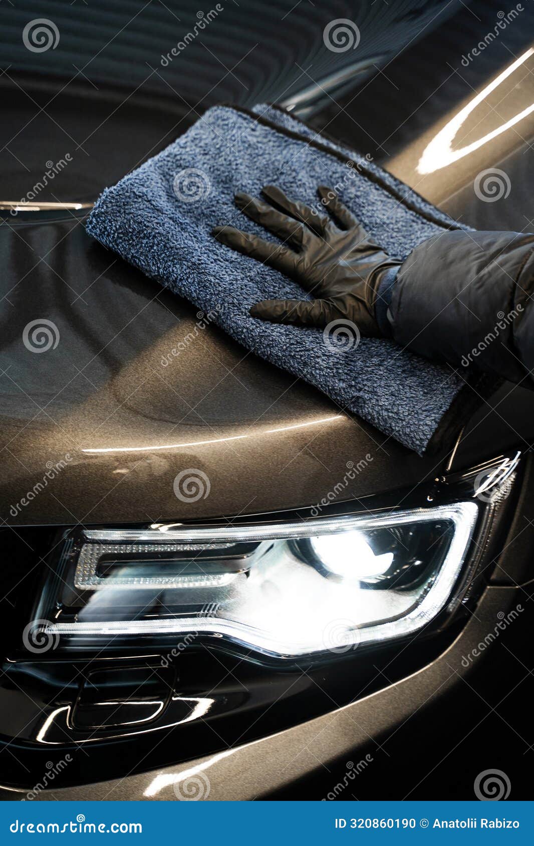 Car Detailing - Polishing Car Using Microfiber Cloth. Wiping a ...