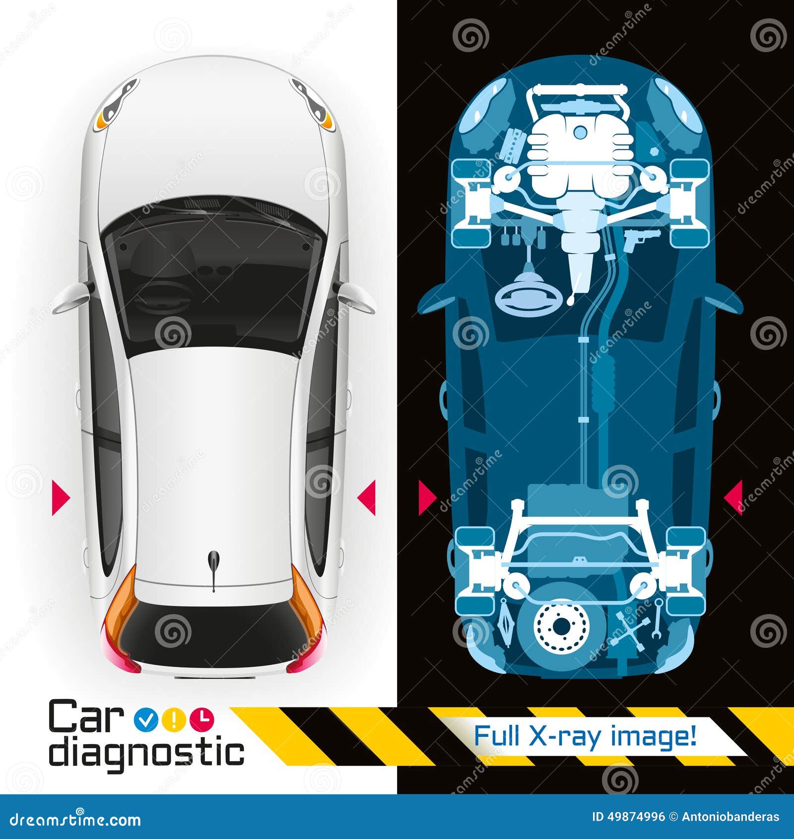 Car Diagnostic Full X-ray stock vector. Illustration of graphic - 49874996