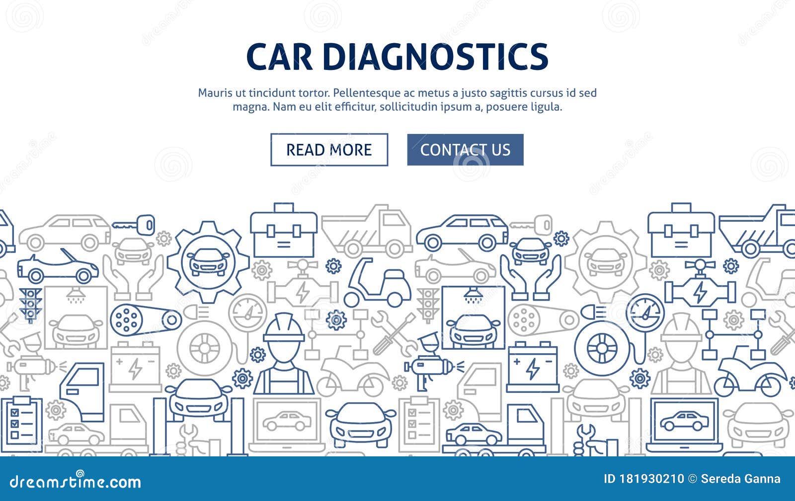 Car Diagnostics Banner Design Stock Vector - Illustration of ...