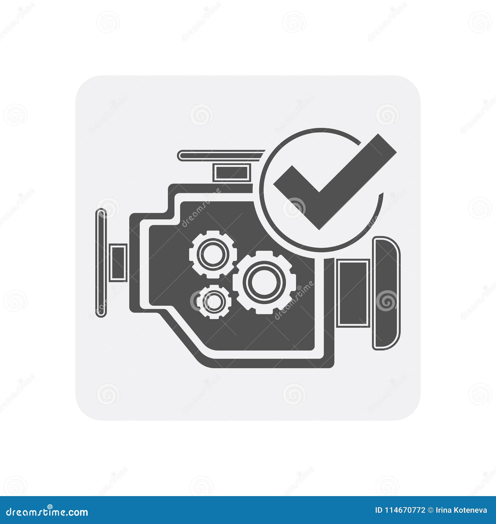 Car Diagnostics Icon with Engine Element Stock Illustration ...