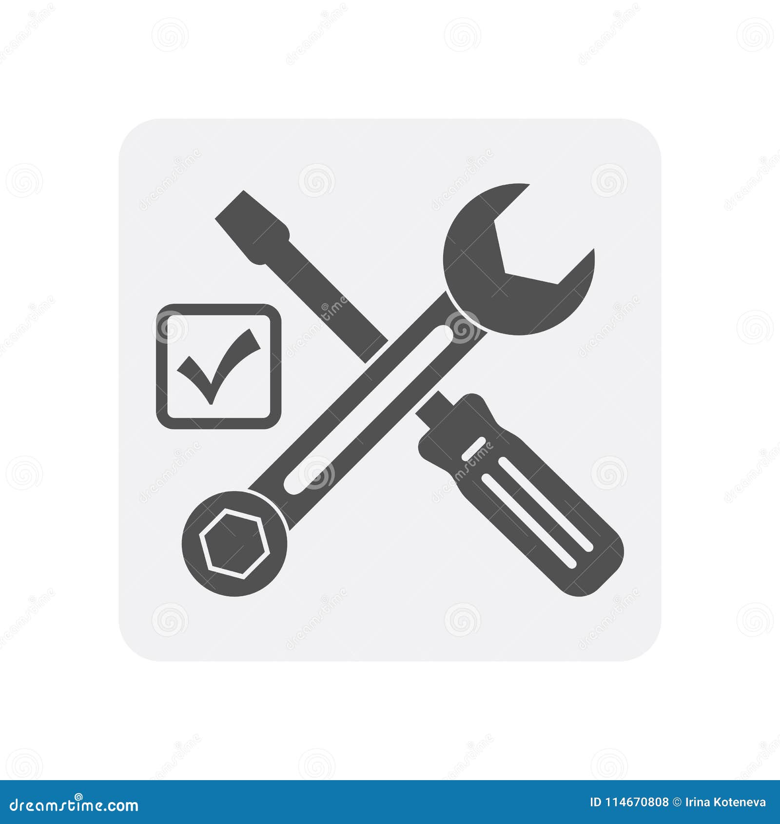 Car Diagnostics Icon with Mechanical Tools Element Stock Illustration ...