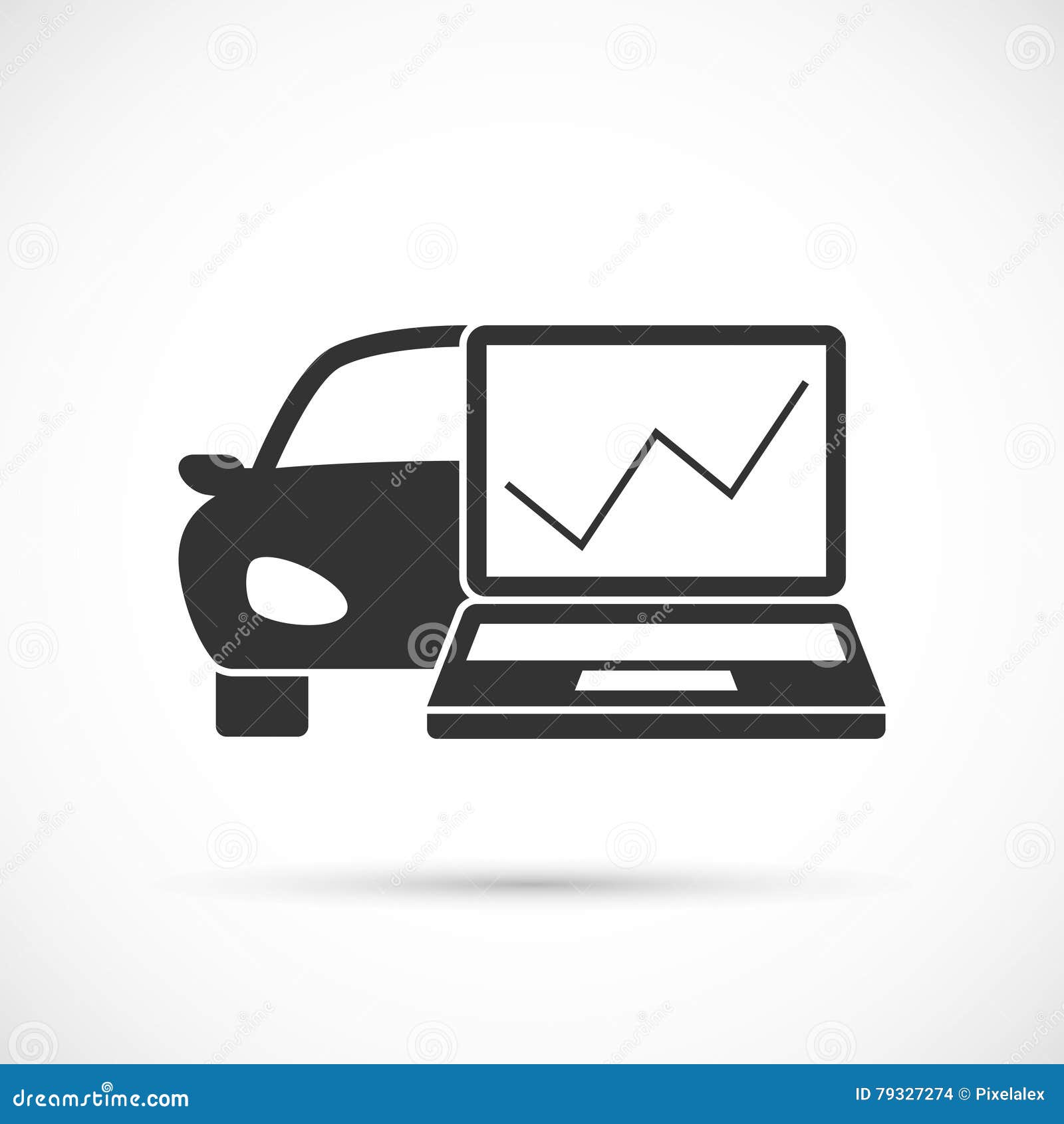 Car Diagnostics Icon On White Background. Computer Diagnostic Machine ...