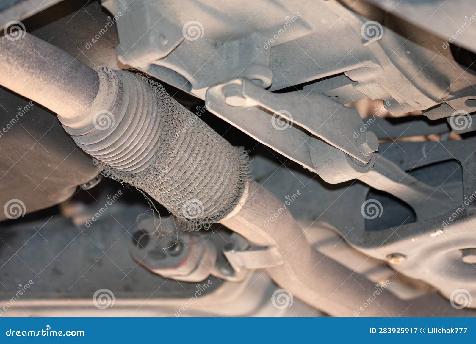 Car Diagnostics in a Car Service, Bottom View Stock Image - Image of ...