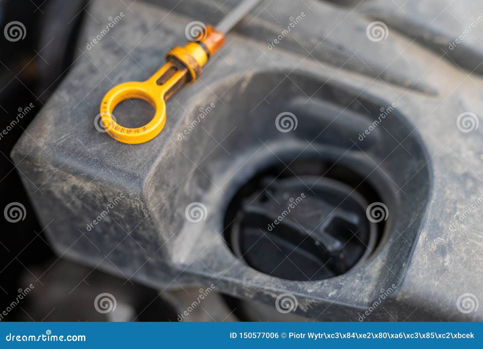 Car Dipstick for Oil Level Measurements. Checking the Parameters of the ...