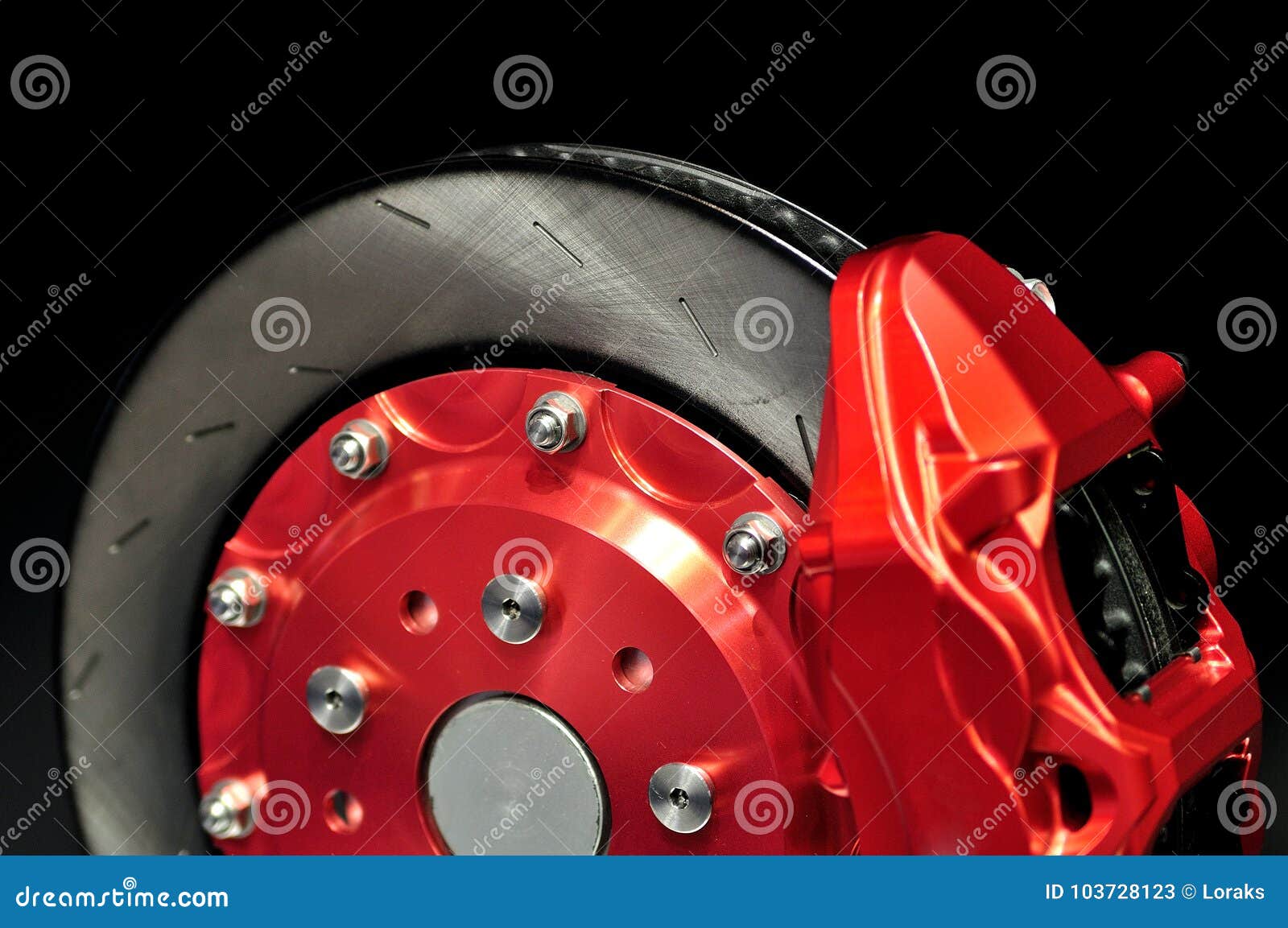 Disc Brake on Black Background. Stock Image - Image of vehicle, wheel ...