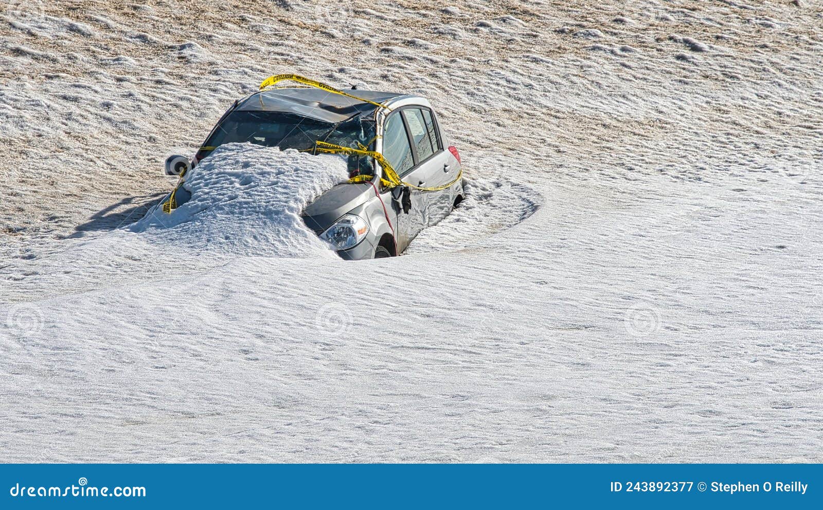 A Car in the Ditch Off Highway 63 Alberta Stock Image - Image of ...