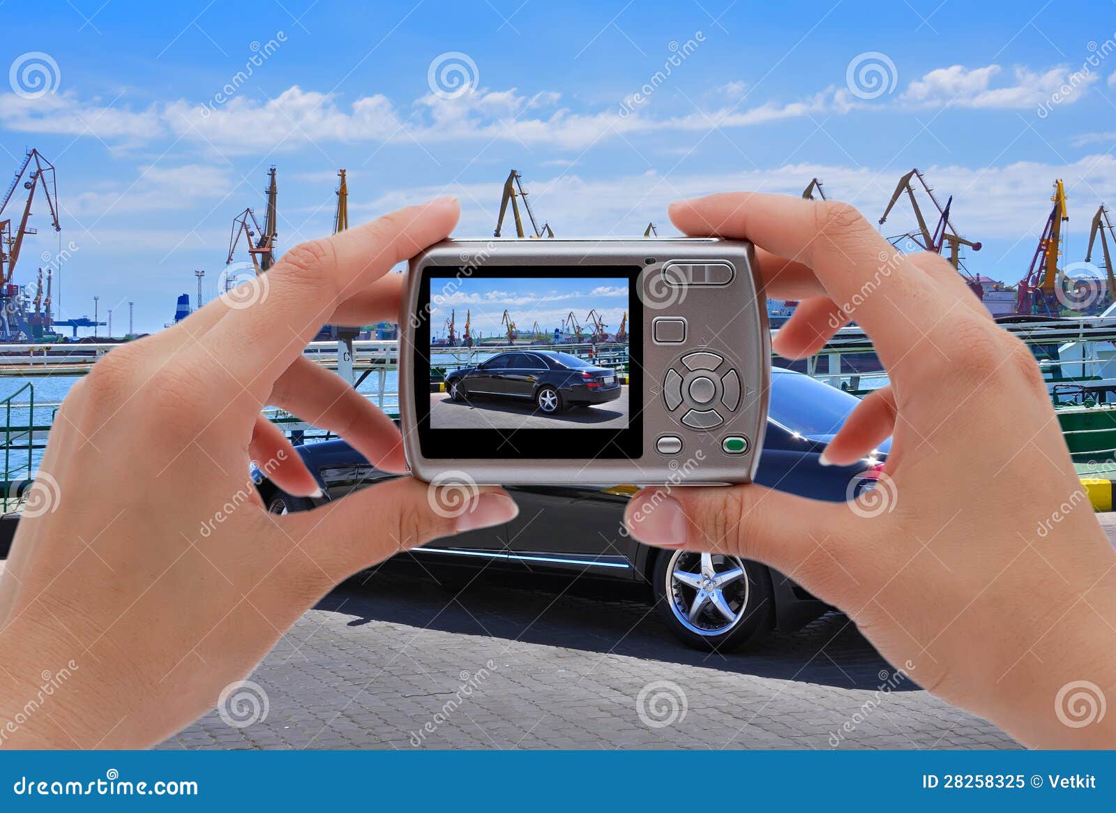 Car in dock stock image. Image of display, industry, automobile - 28258325