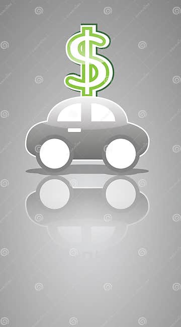 Car with dollar sign stock illustration. Illustration of drive - 18829256