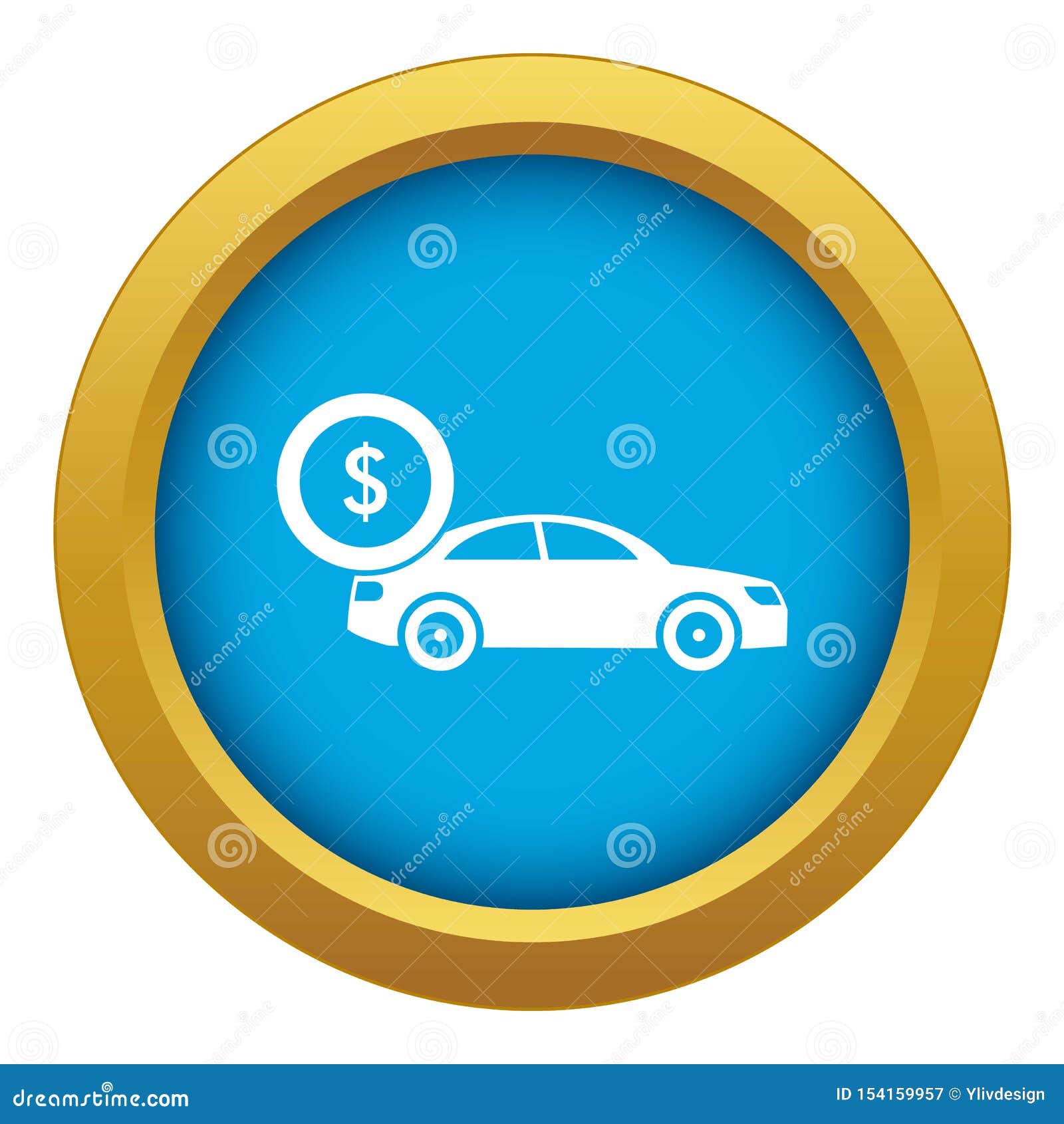 Car and Dollar Sign Icon Blue Vector Isolated Stock Vector ...