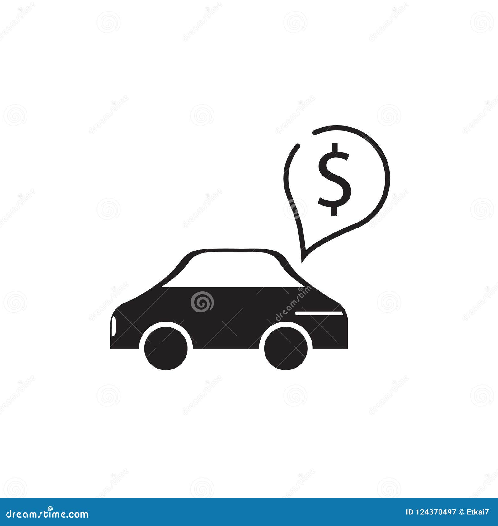 Car and Dollar Sign Icon Vector Design Illustration Stock Vector ...