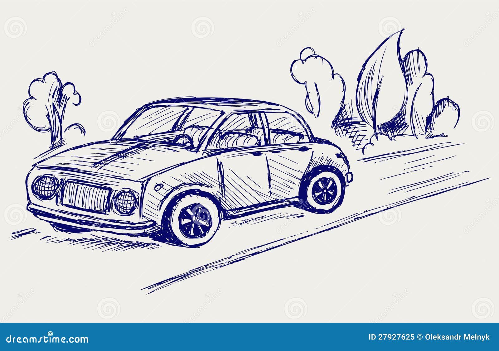 Car. Doodle style stock vector. Illustration of graphic - 27927625