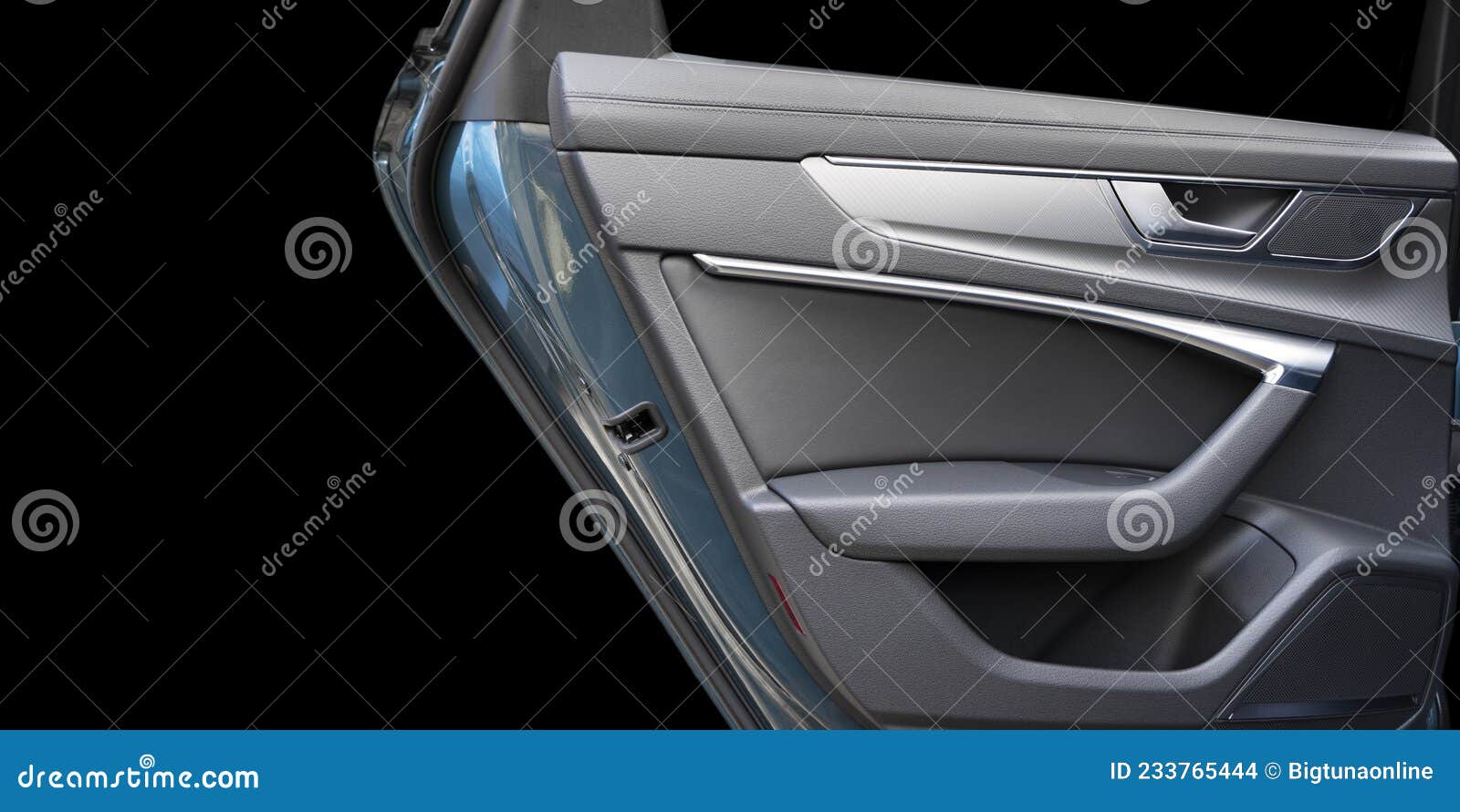 Car Door Handle Inside the Luxury Modern Car with Black Leather Texture ...