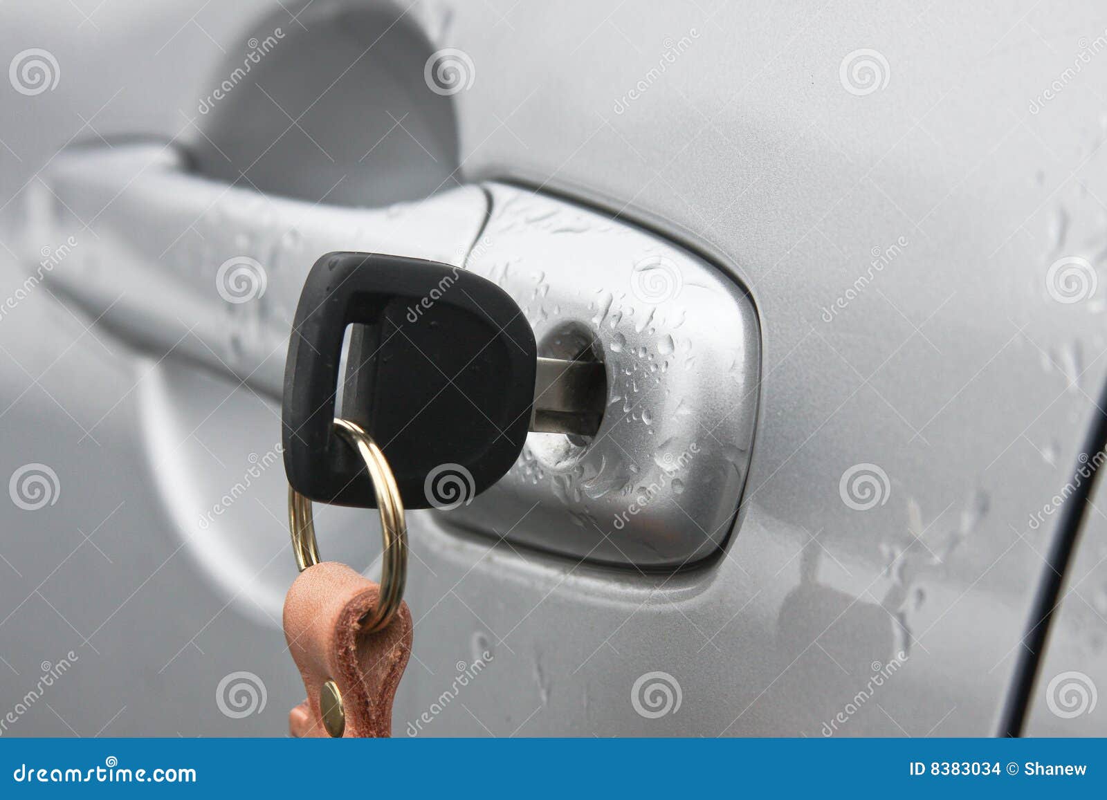 Car door handle with a key stock photo. Image of unlock - 8383034