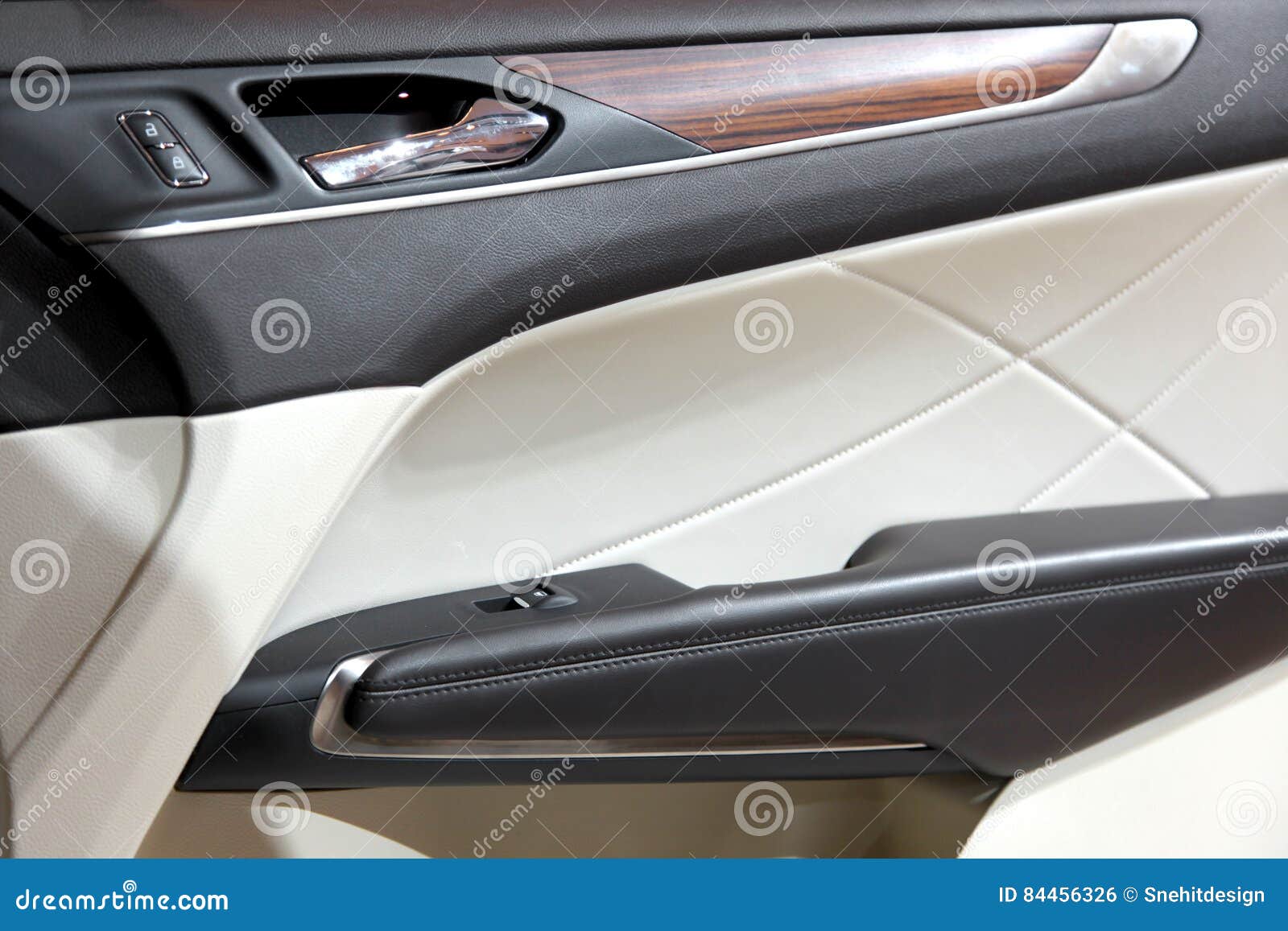 Car door interior trim stock photo. Image of stitch, horizontal - 84456326