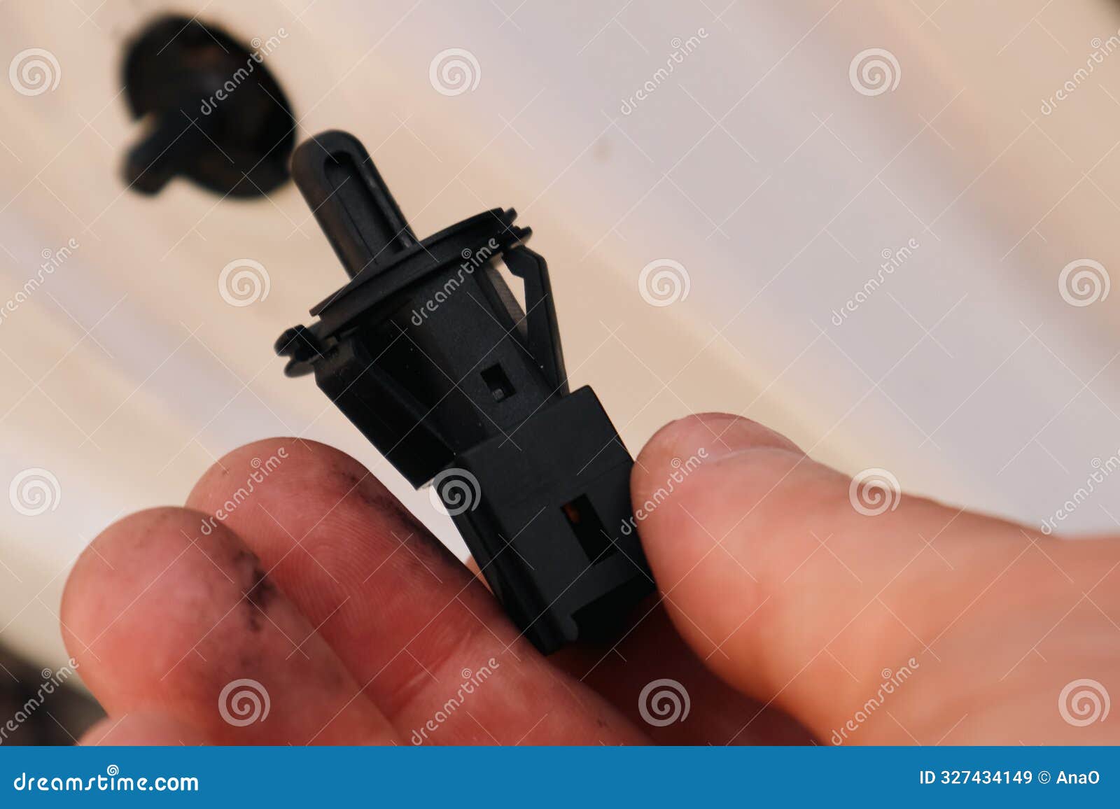 Car Door Limit Switch in Hand. Auto Parts Stock Image - Image of ...