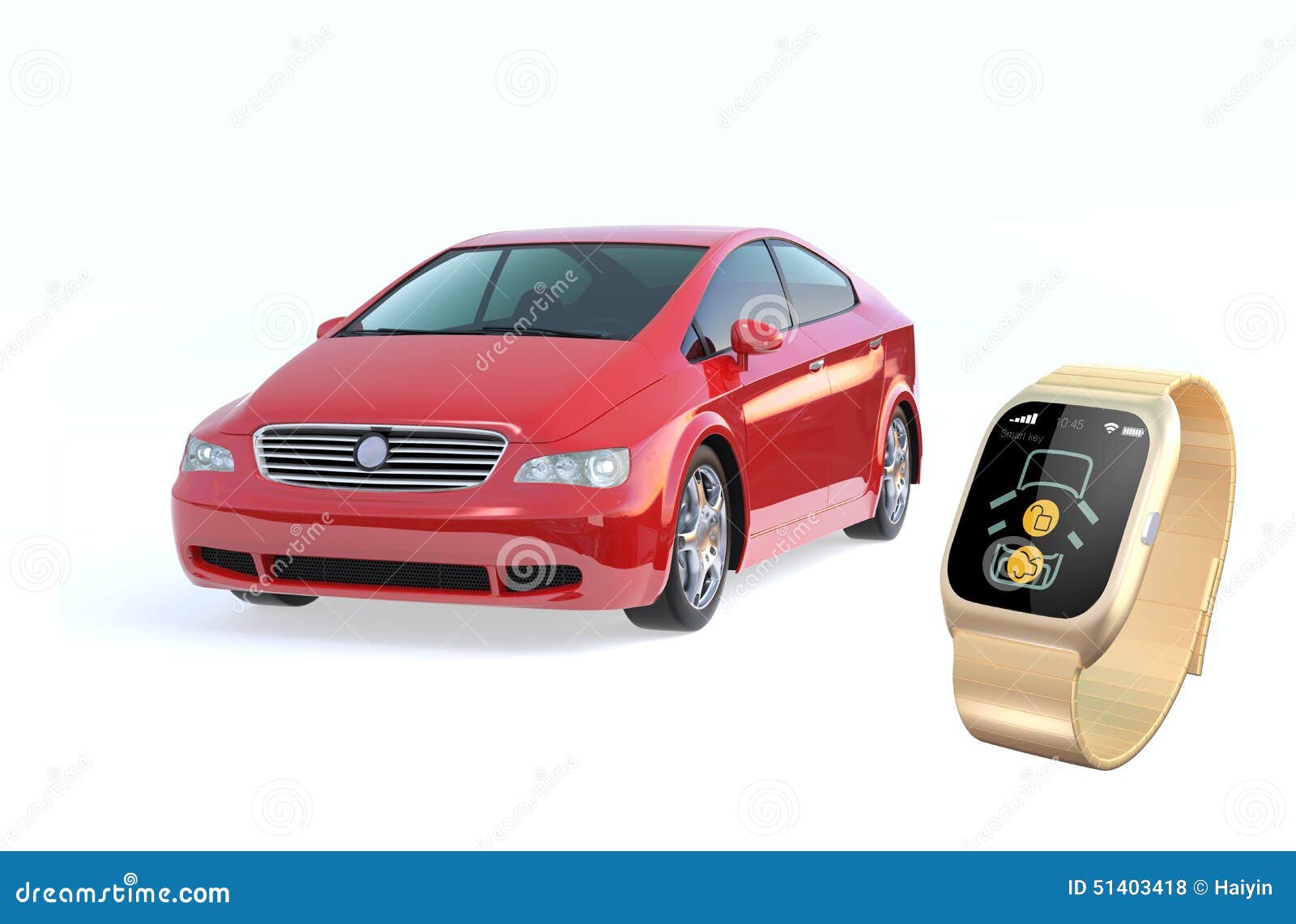 Car Door Lock And Unlock By Smart Watch Stock Photography ...