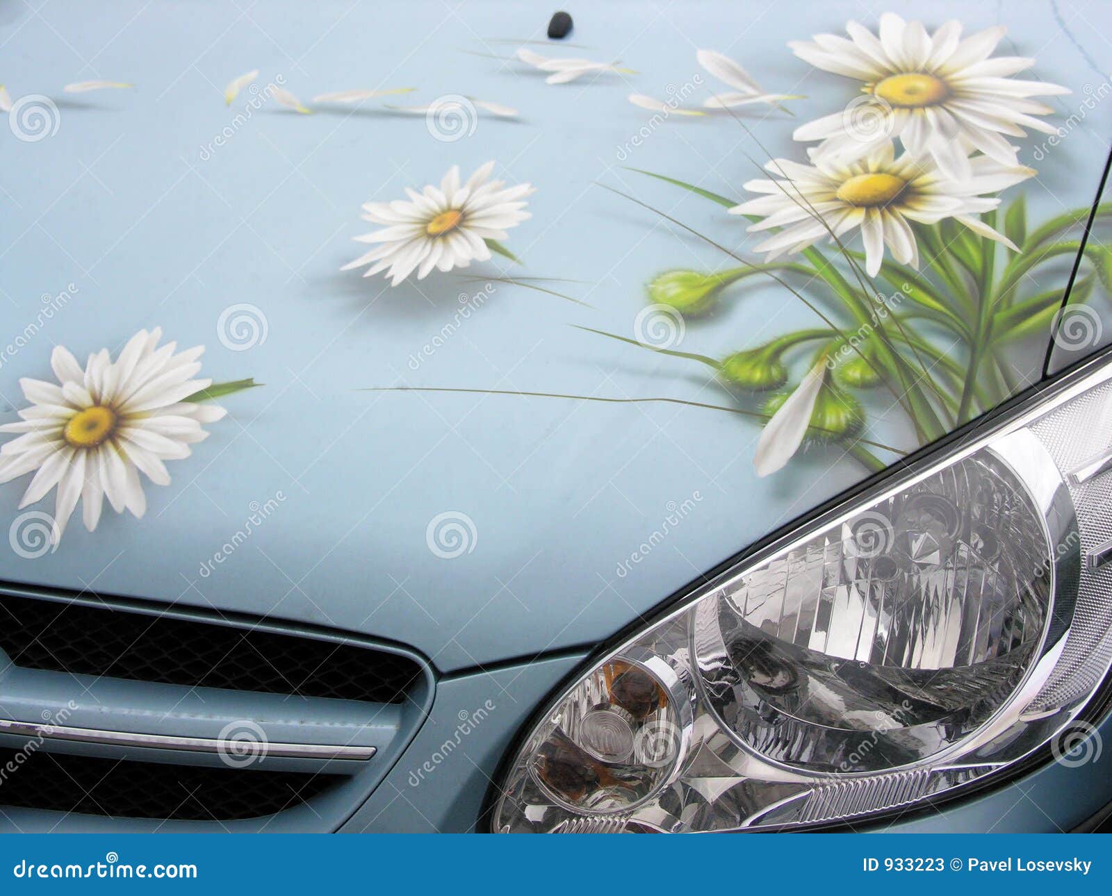 Car with draw flowers stock image. Image of macro, drawing - 933223