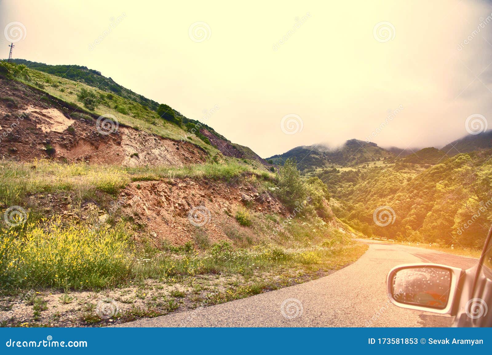 Car Drive in Road in the Sunset Stock Image - Image of blurred, road ...