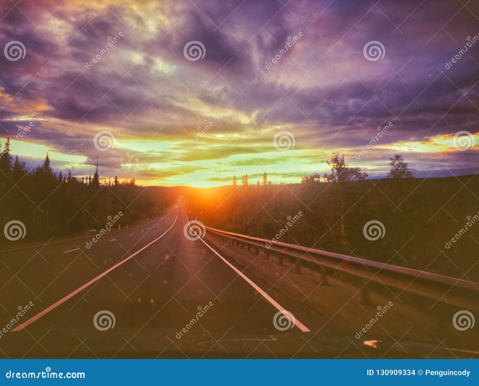 Road at sunset stock photo. Image of sunset, road, travel - 130909334