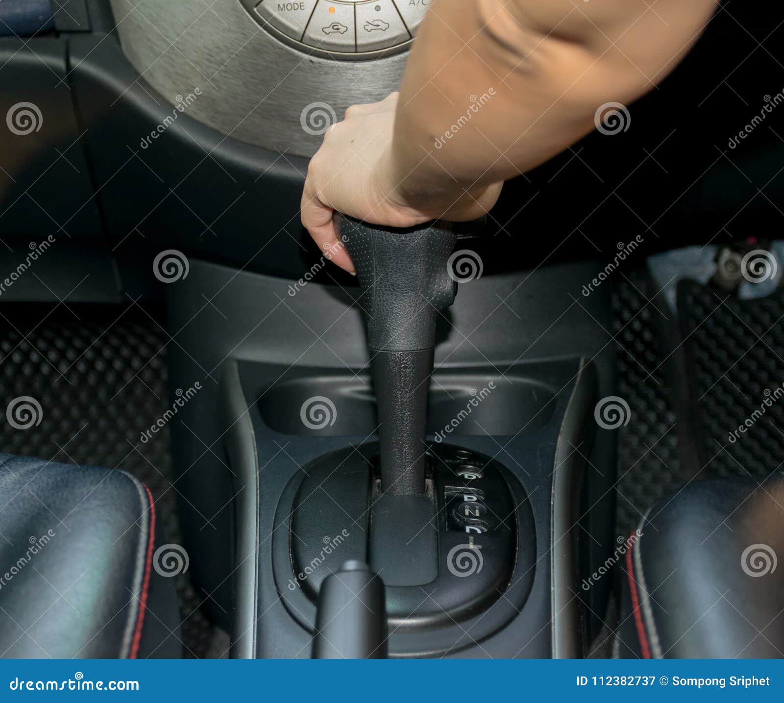 Car Driver of Automatic Gear Handle. Stock Image - Image of health ...