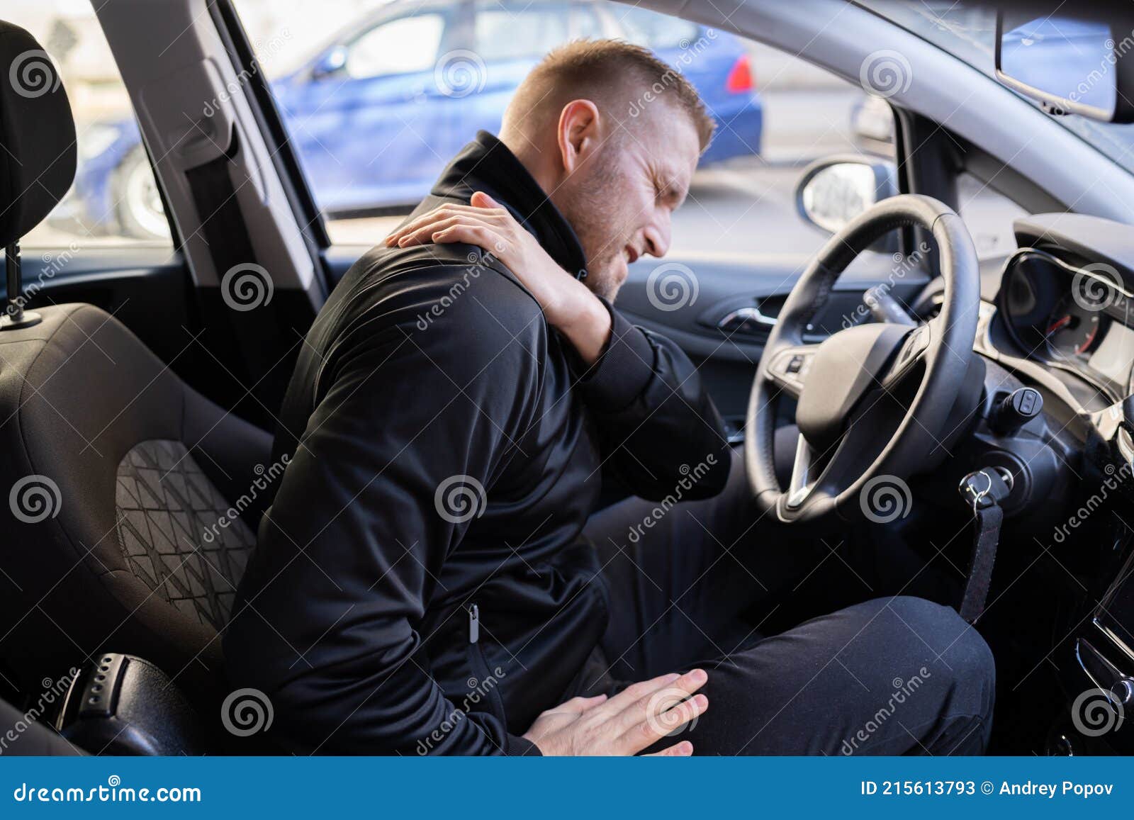 Car Driver Back Pain Injury Stock Image - Image of stress, position ...