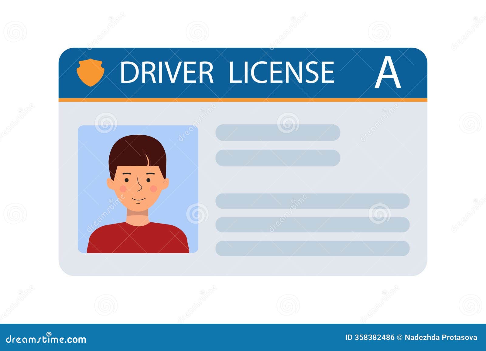 The Car Driver is ID Card with a Photo. Plastic Stock Vector ...