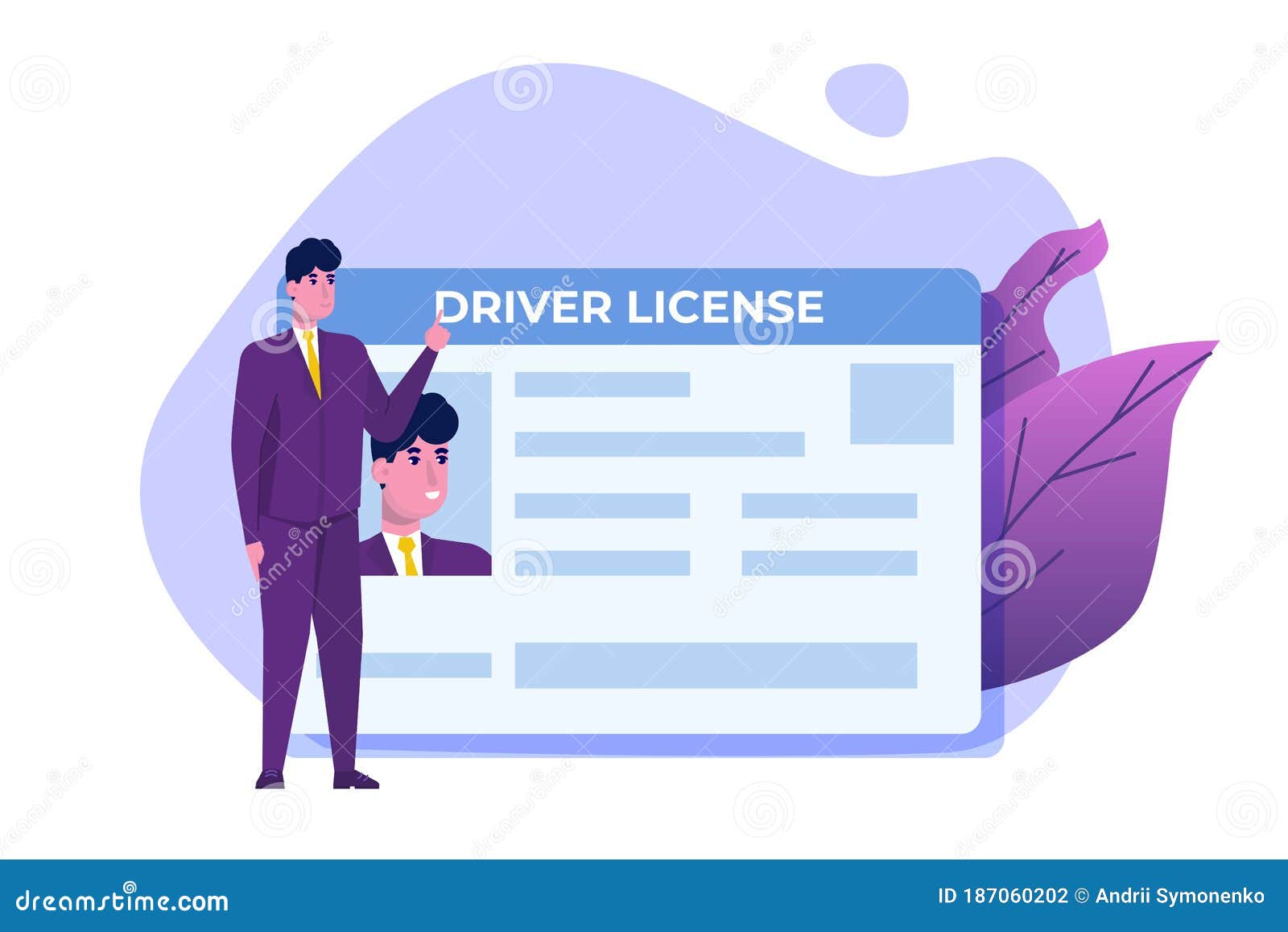 Car Driver License Concept. Vector Illustration Stock Vector ...