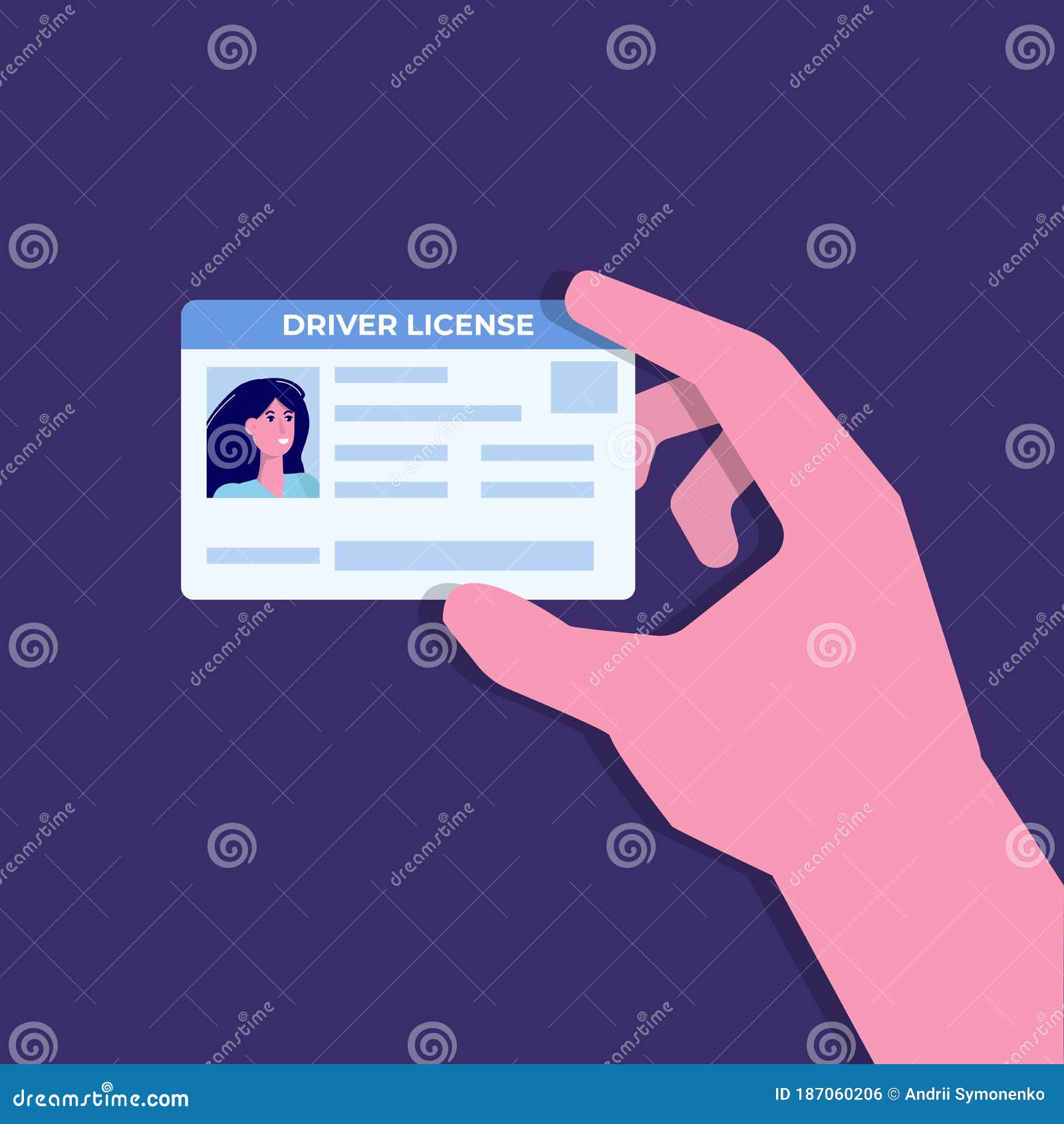 Car Driver License in Hand.Holding the Id Card Stock Vector ...