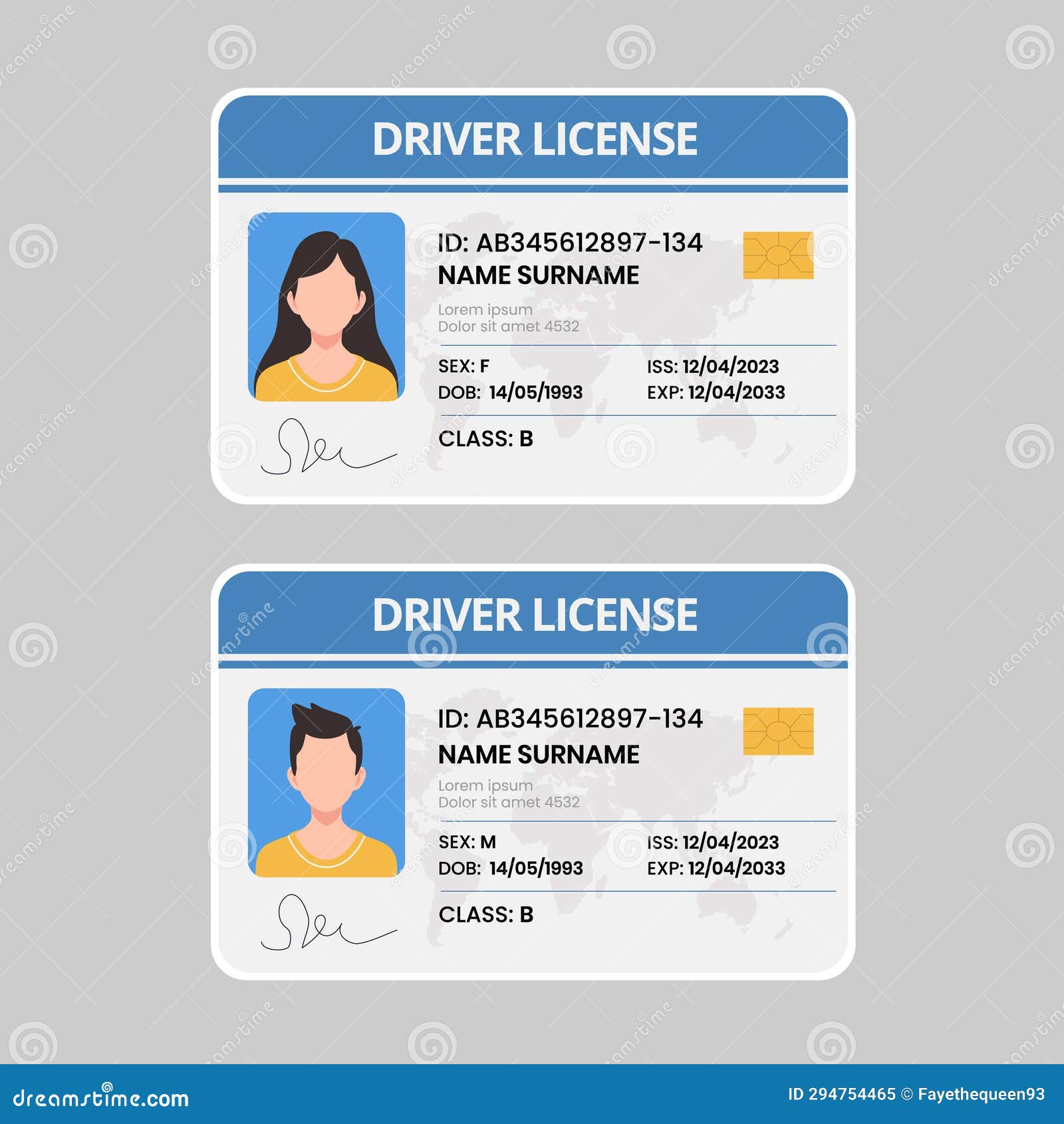 Car Driver License with Photo Isolated. Stock Illustration ...