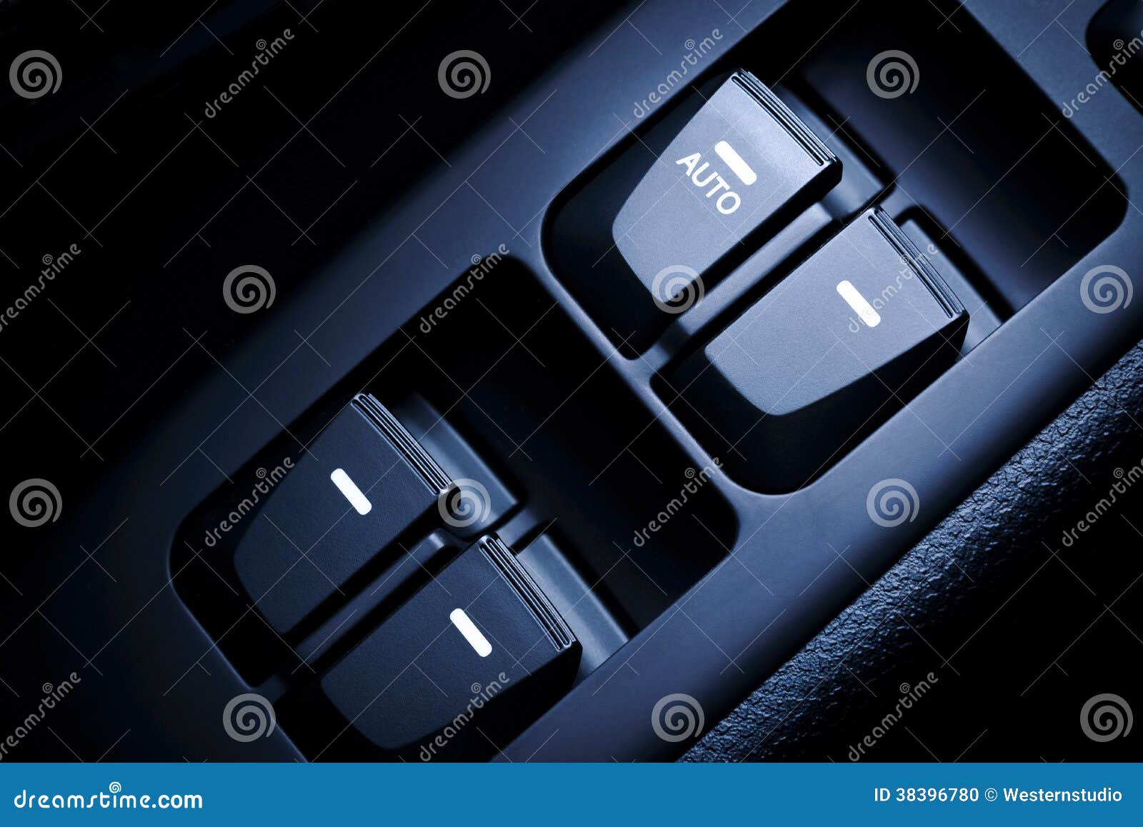 Car Driver S and Passenger S Front and Rear Windows Switches. Stock ...
