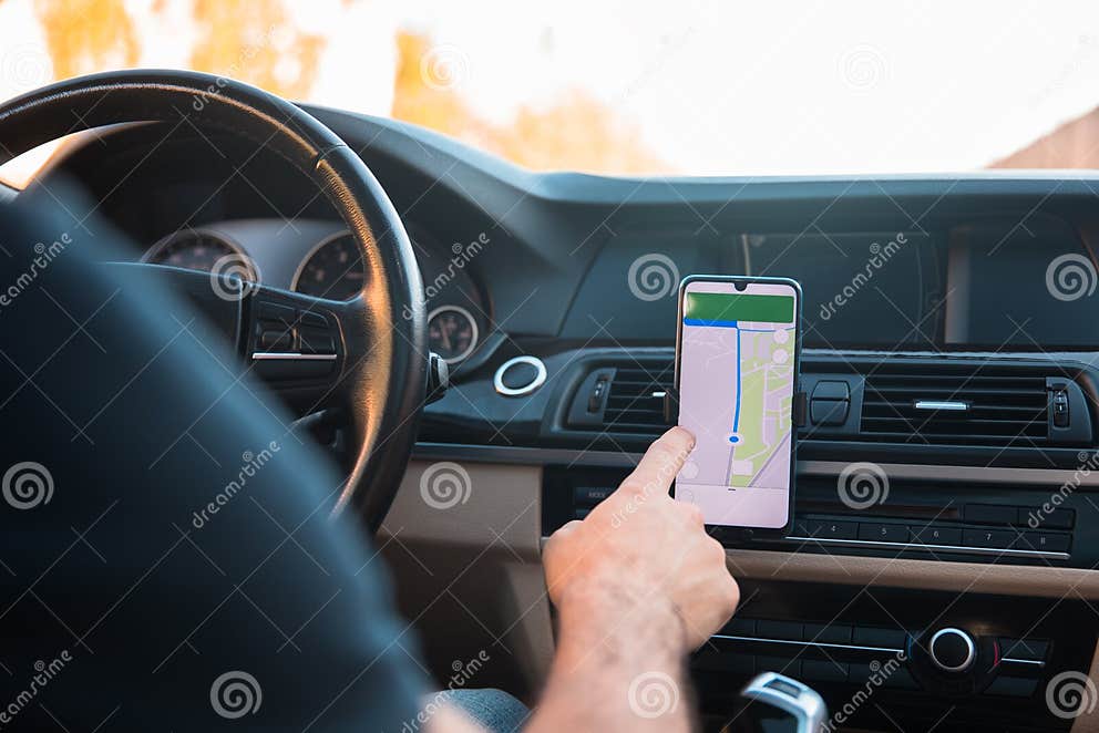 Car Driver Using Mobile Phone Stock Photo - Image of smart, auto: 231404280