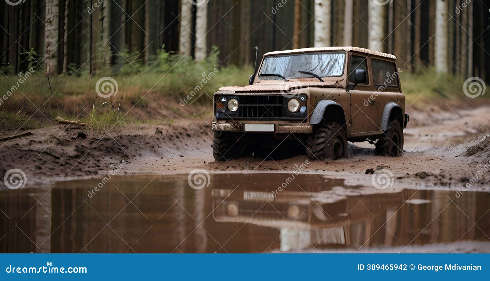 Car Drives in the Heavy Mud Stock Photo - Image of motor, adventure ...