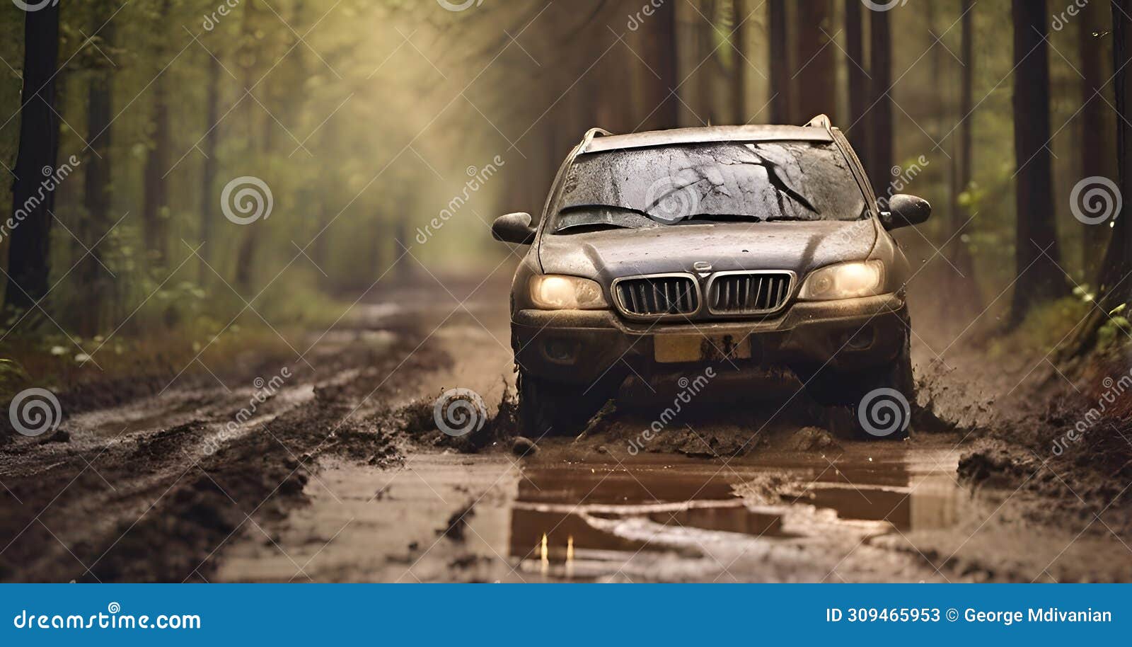 Car Drives in the Heavy Mud Stock Image - Image of travel, sport: 309465953
