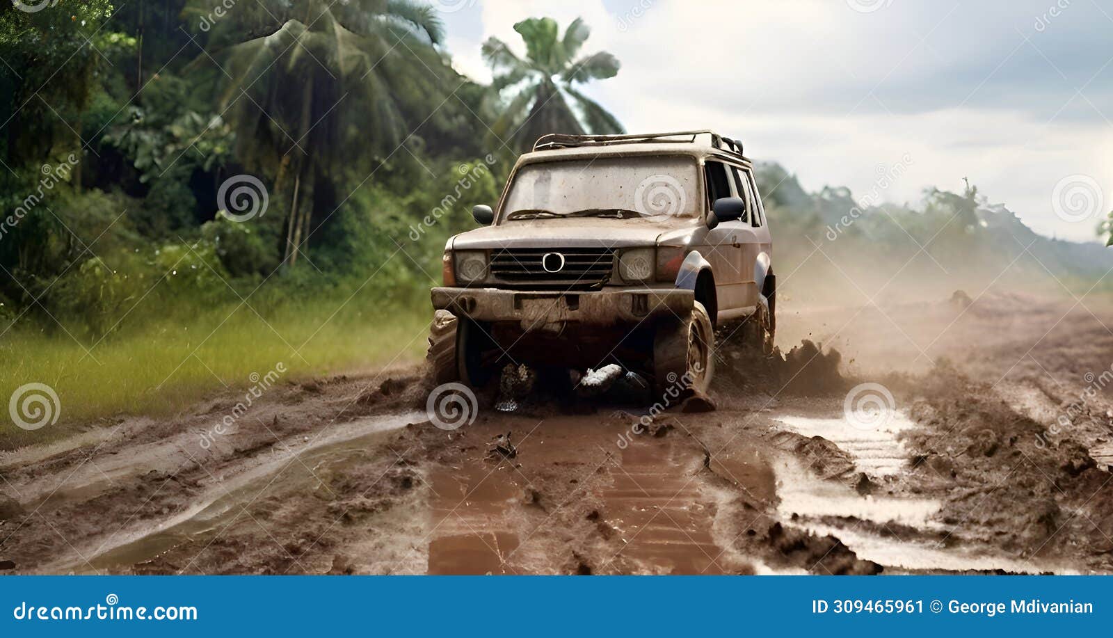 Car Drives in the Heavy Mud Stock Image - Image of transport, adventure ...
