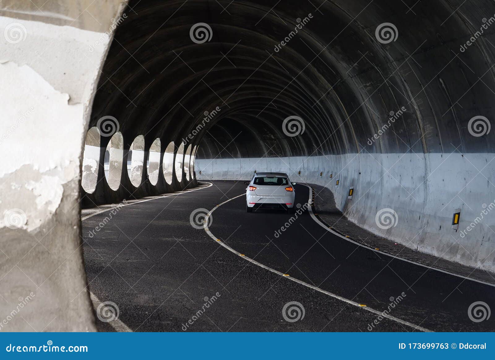 Car Drives through the Tunnel Stock Image - Image of autocar, road ...