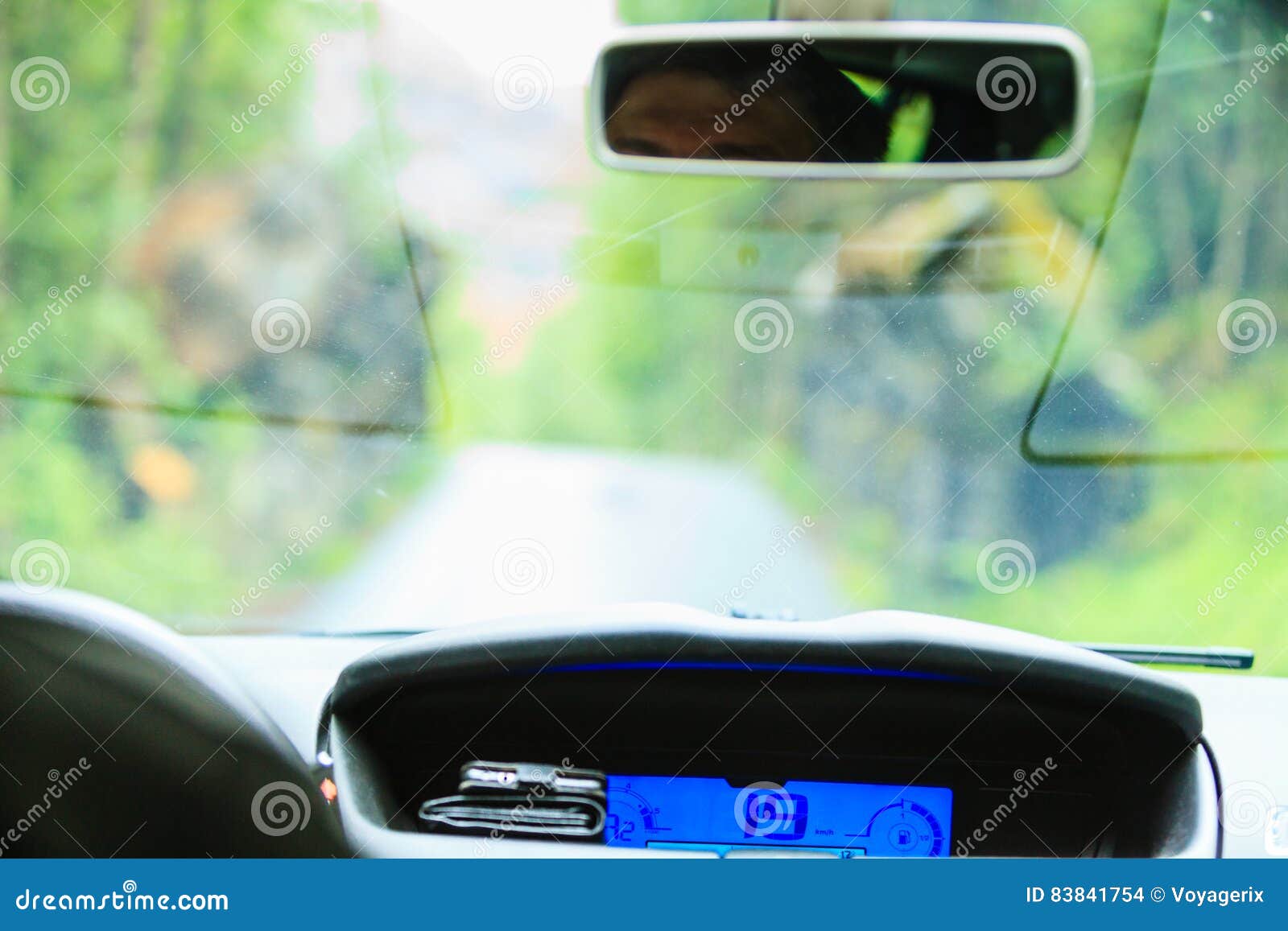 Car Driving on an Asphalt Road Stock Photo - Image of interior ...