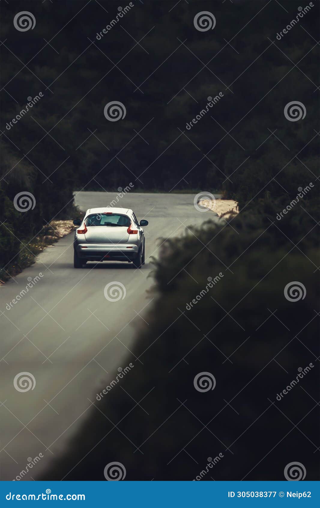 A Car Driving Away, Rear View of a Moving Car. Soft Focus Stock Image ...