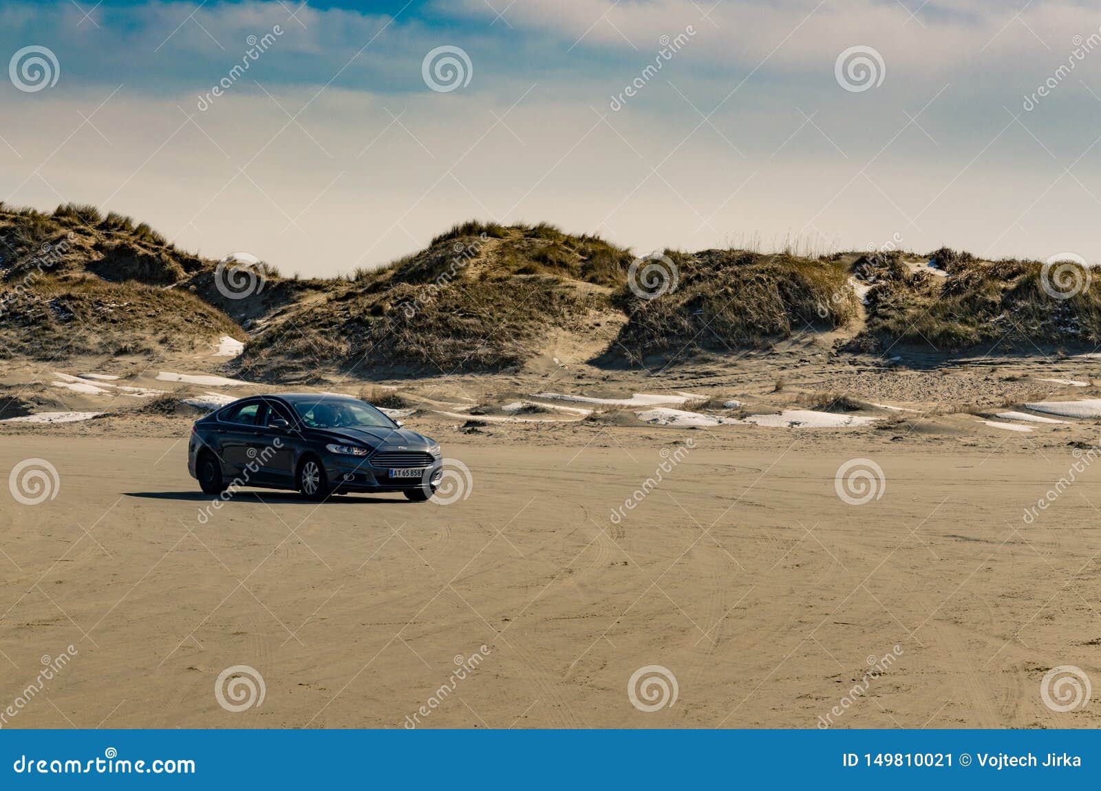 Car Driving on the Beach, Romo, Denmark Editorial Photo - Image of ...