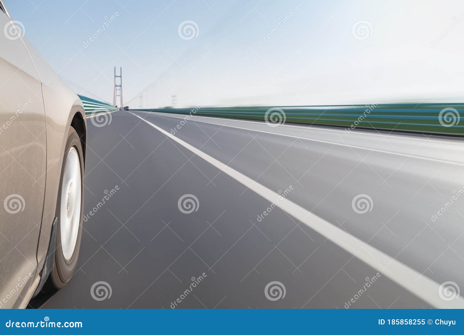 Car driving on bridge stock image. Image of vehicle - 185858255