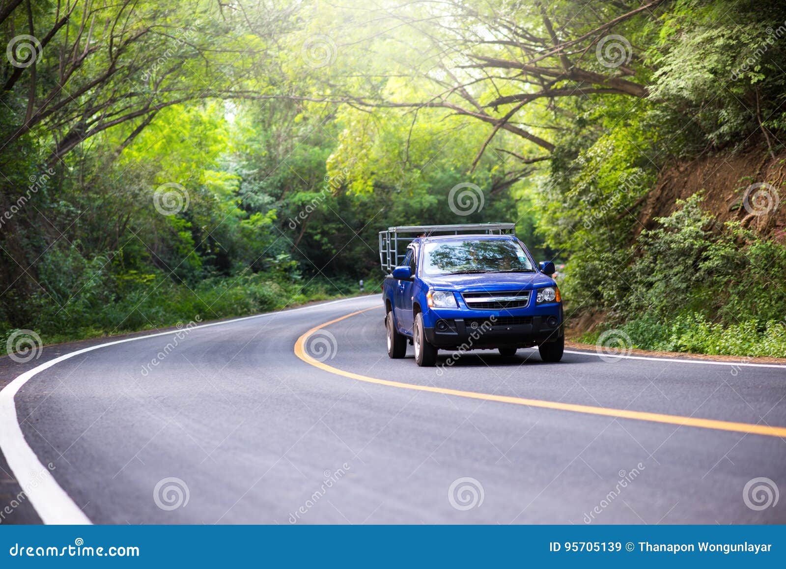Car is Driving through the Curve. Stock Image - Image of automobile ...